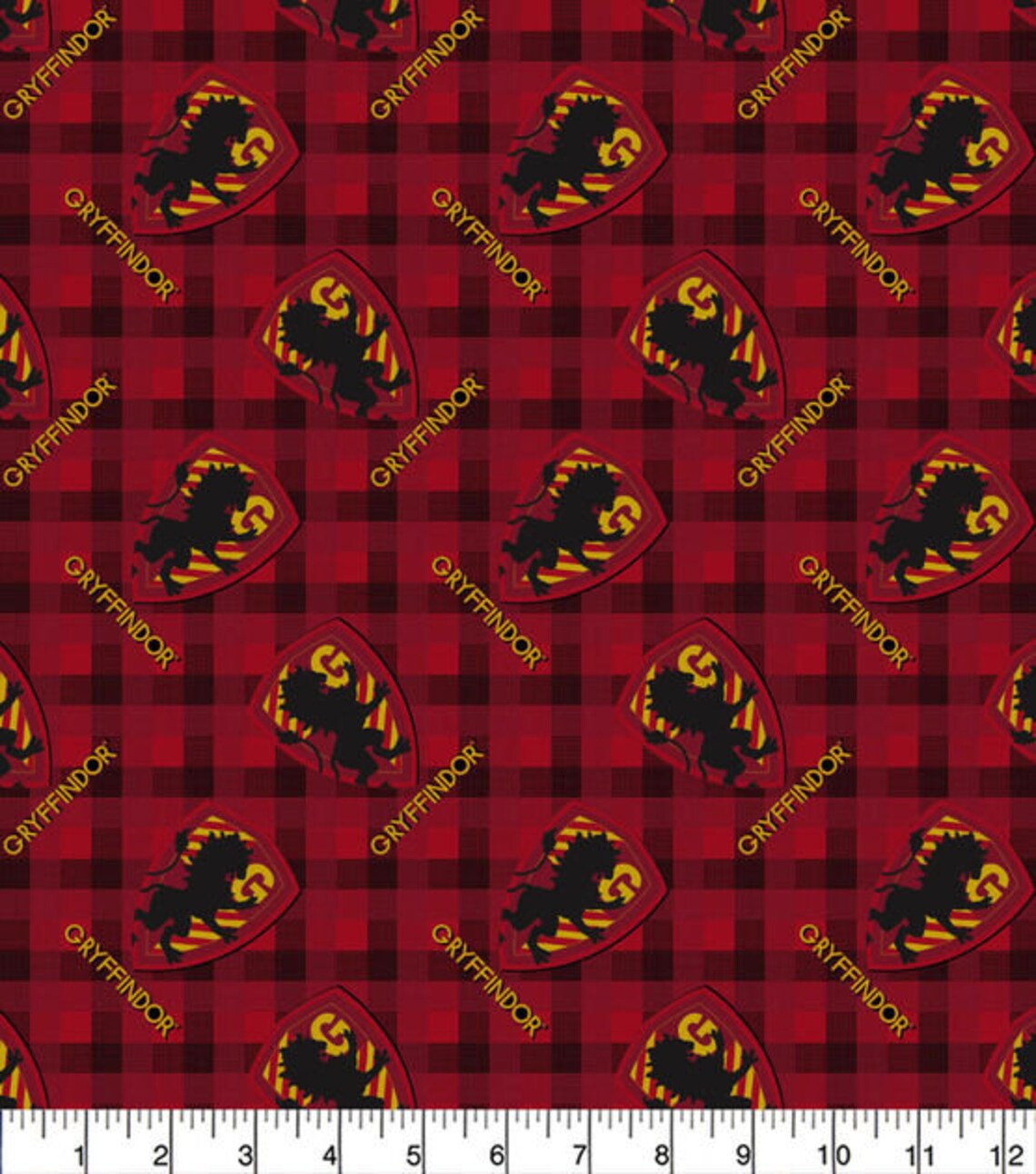 Harry Potter Plaid Patch Flannel Fabric Gryffindor, Slytherin ...