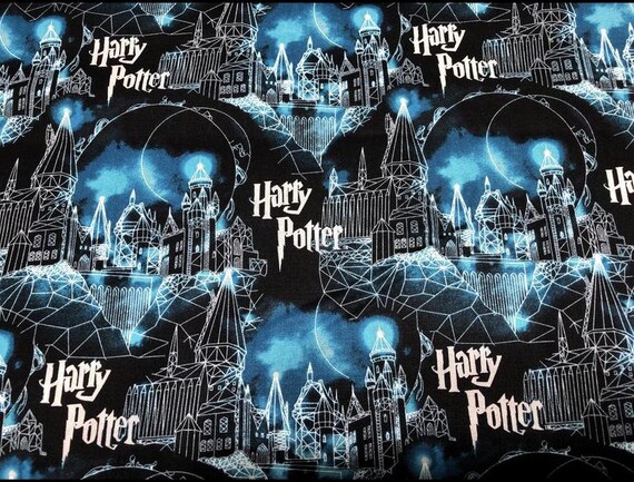 Harry Potter Hogwarts & Moon 100% Cotton Fabric FQ half | Etsy