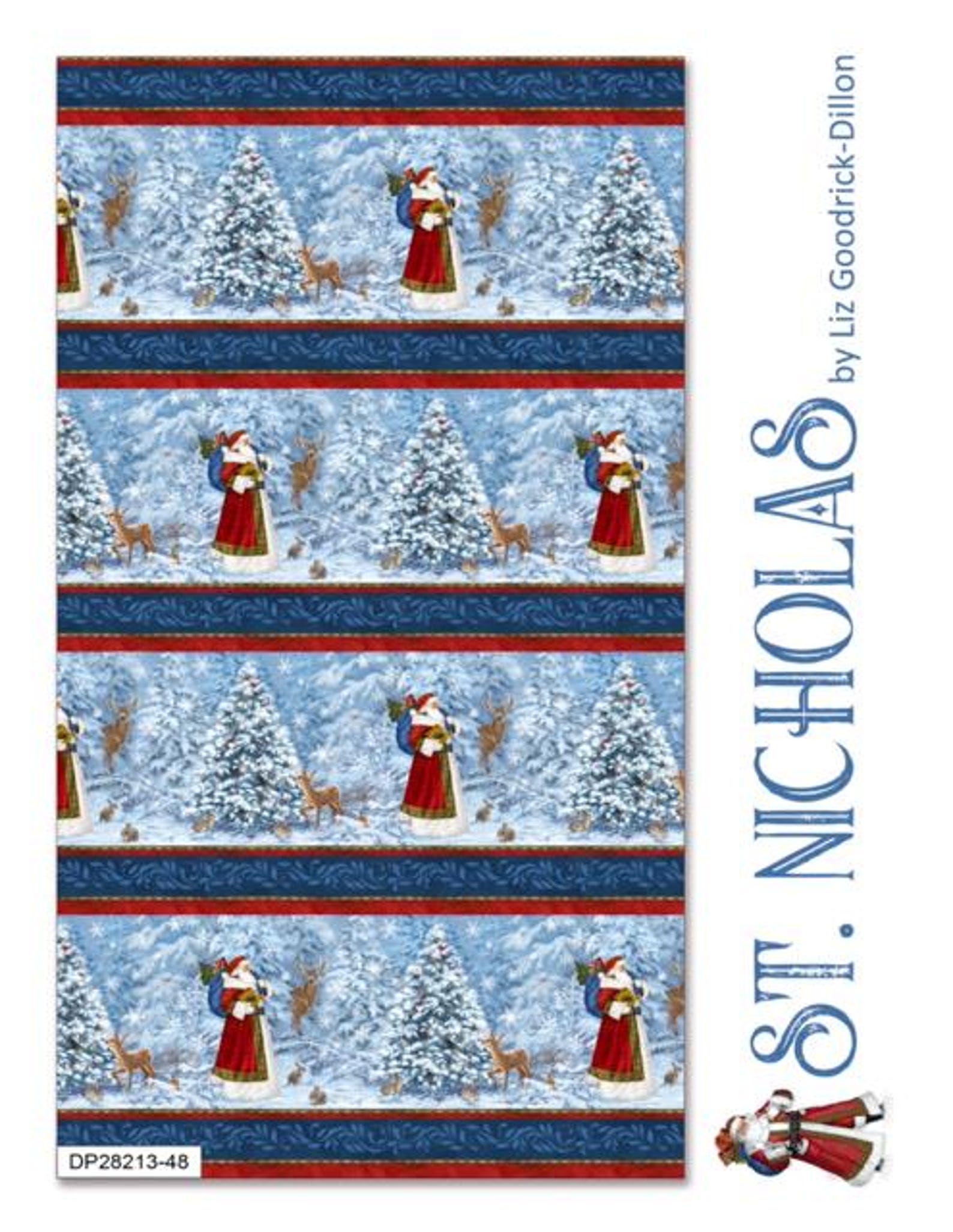 Northcott St. Nicholas Border Stripe DP28214-44 Christmas Fabric 100% ...