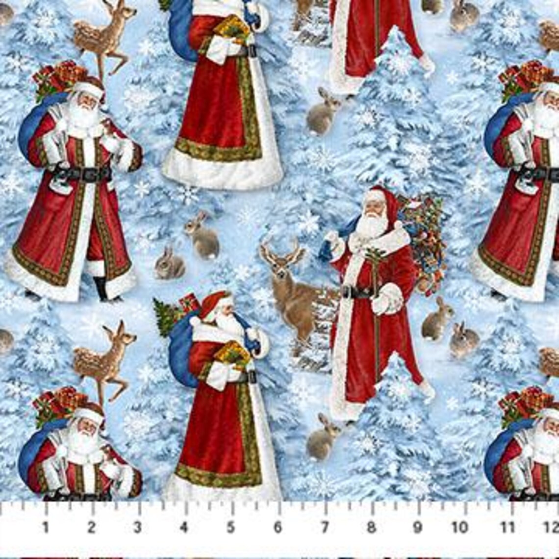Northcott St. Nicholas Border Stripe DP28214-44 Christmas Fabric 100% ...