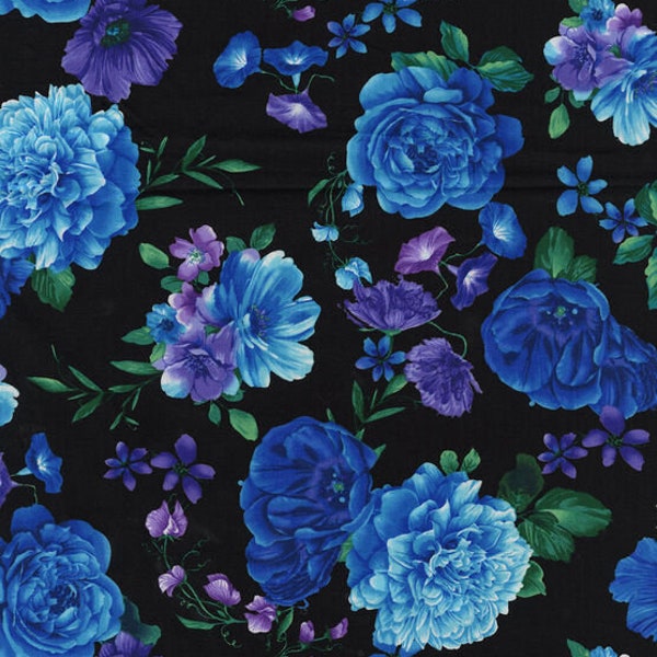Purple Floral Fabric - Etsy