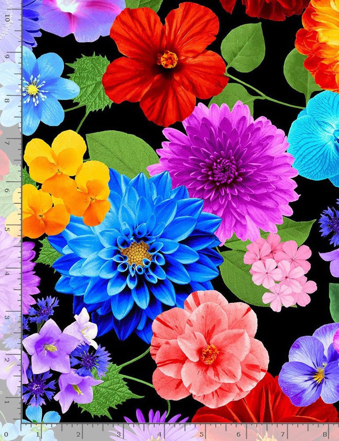 Timeless Treasures Garden Bouquet Collection Variety of Vibrant Florals ...