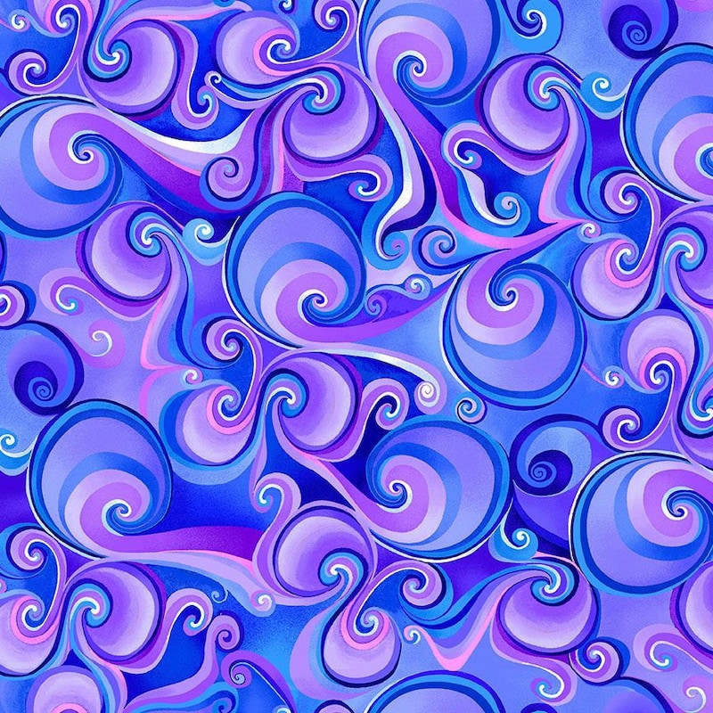 Blue Swirl Fabric - Etsy