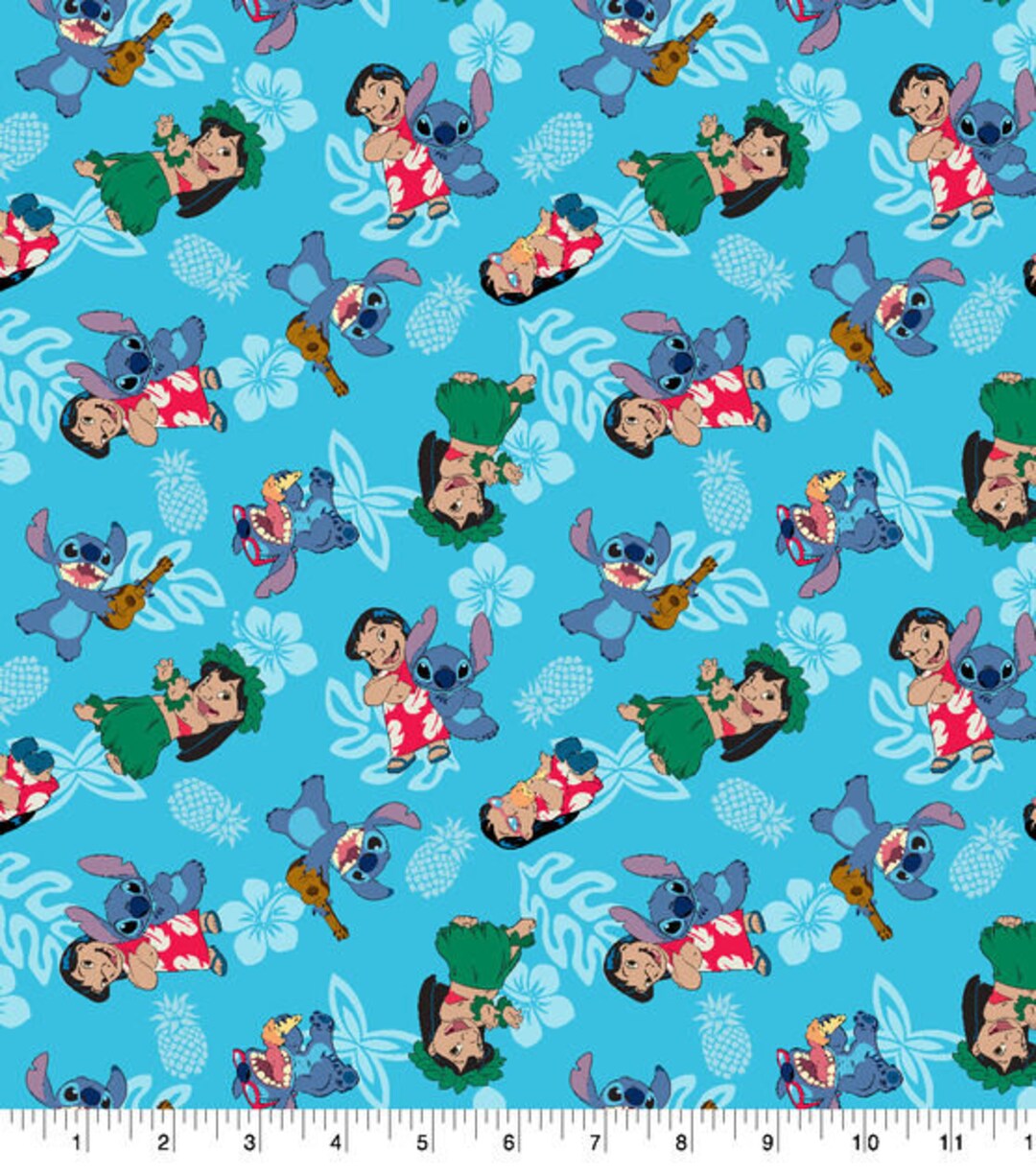 Disney Lilo & Stitch Together Forever 100% Cotton Fabric Fat Quarter ...