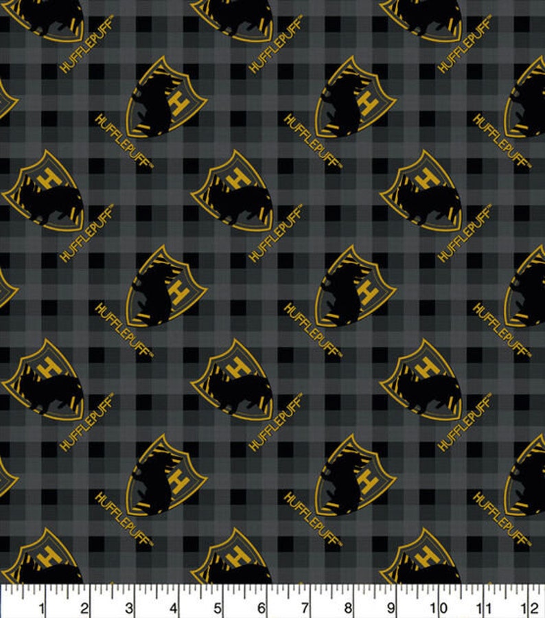 Harry Potter Plaid Patch Flannel Fabric Gryffindor, Slytherin ...