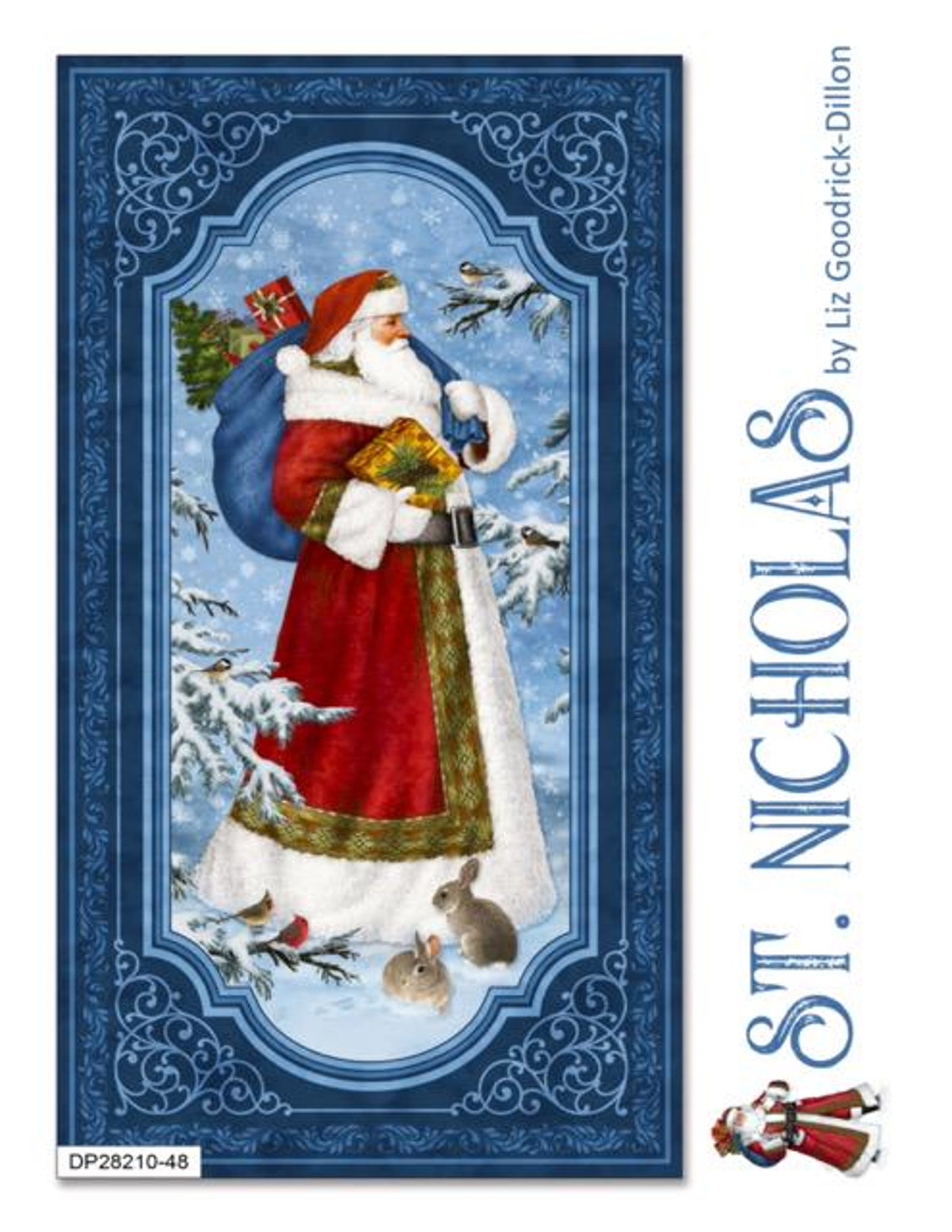 Northcott St. Nicholas Border Stripe DP28214-44 Christmas Fabric 100% ...