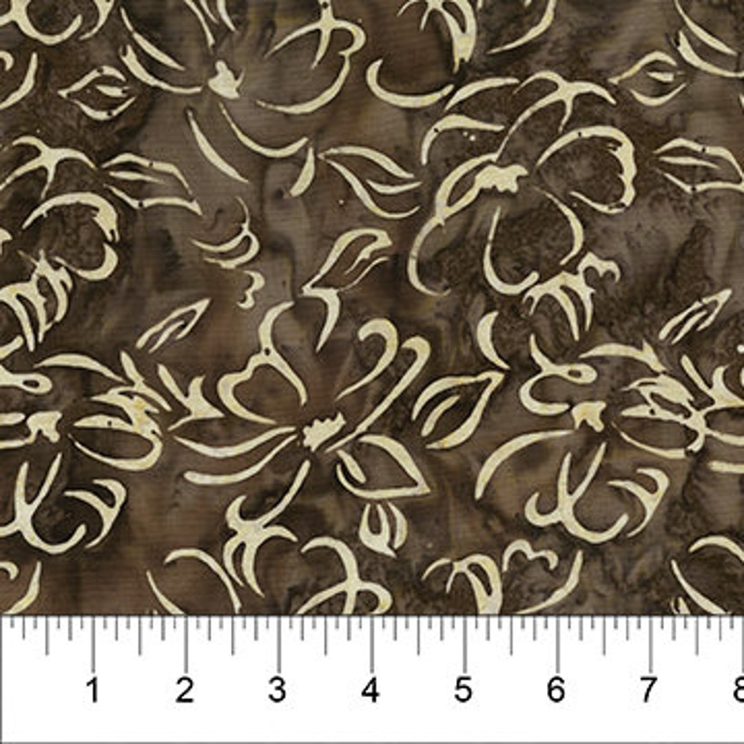 Northcott Banyan 81200-39 CLASSICS MOCHA (flowers) 100% Cotton Batik ...