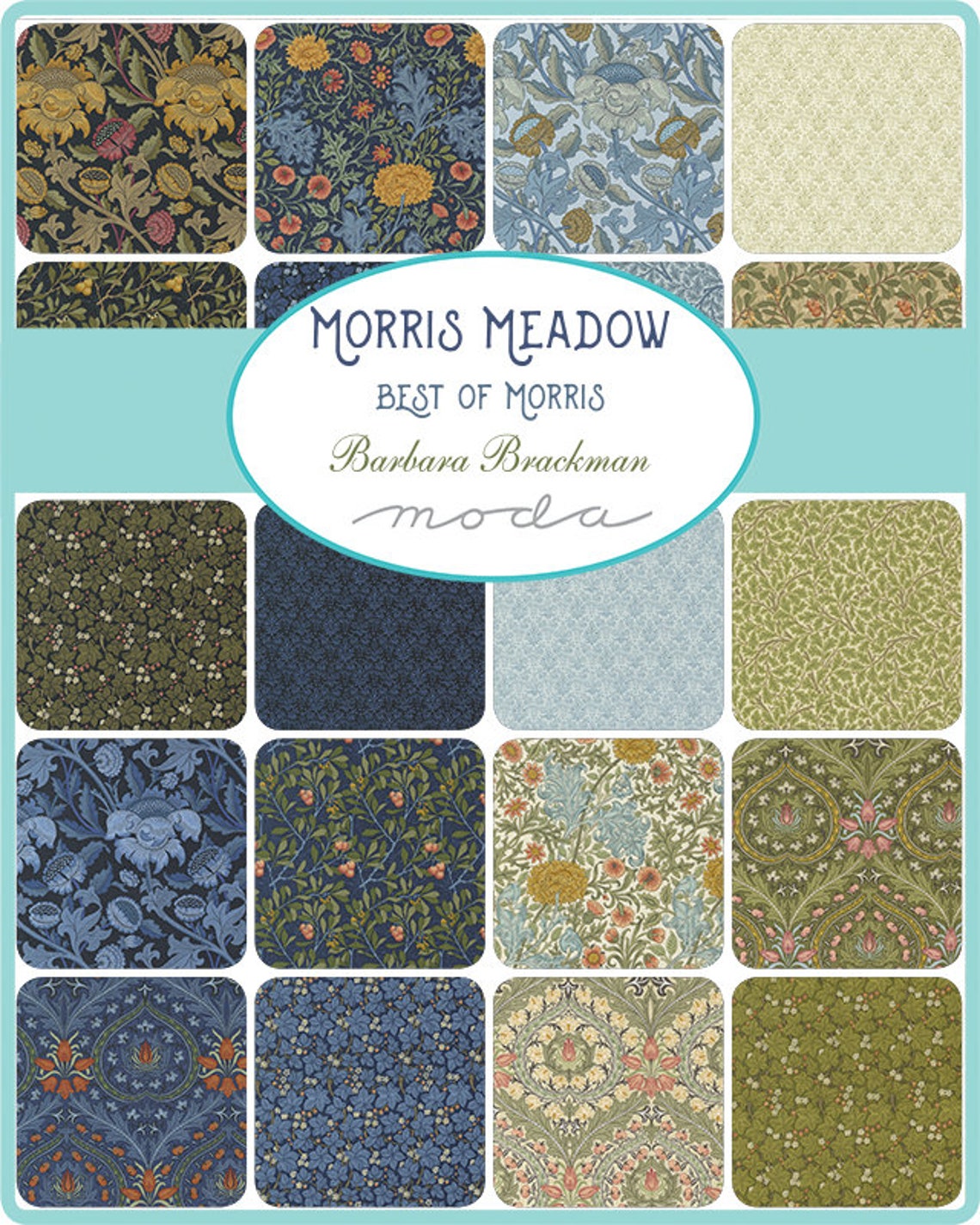 Moda Morris Meadow by Barbara Brackman 4 Pcs Fat Quarters Classic ...