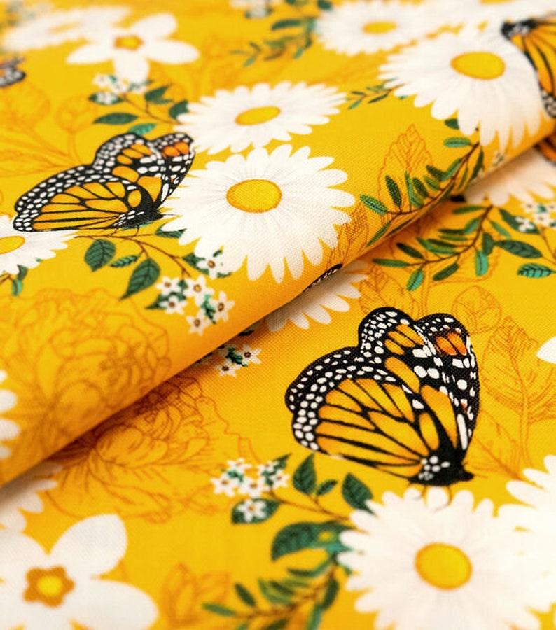 Singer Orange and Green Butterfly Keepsake Calico Cotton Novelty Fabric ...