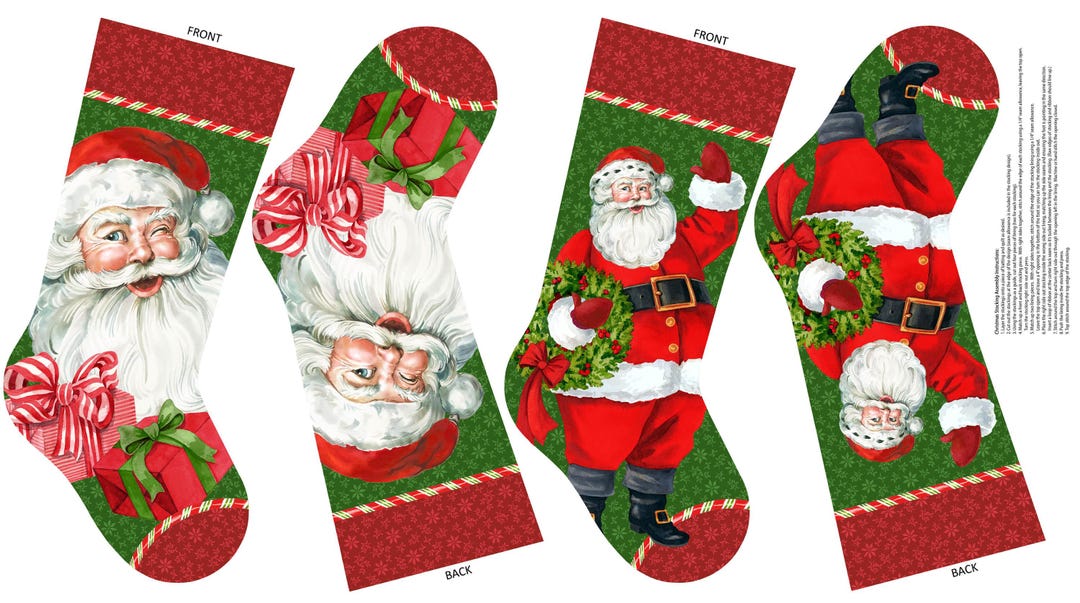 Northcott Vintage Christmas by Deborah Edwards Stocking Panel DP28162 ...