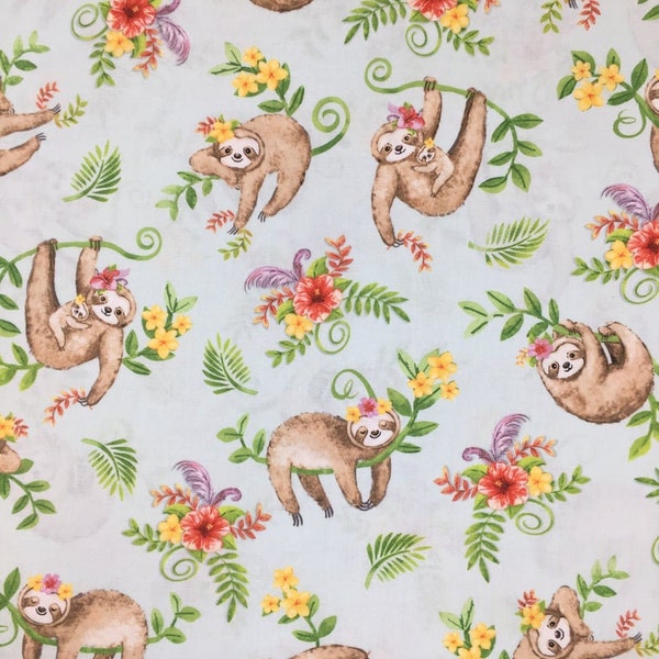 Sloth Fabric - Etsy