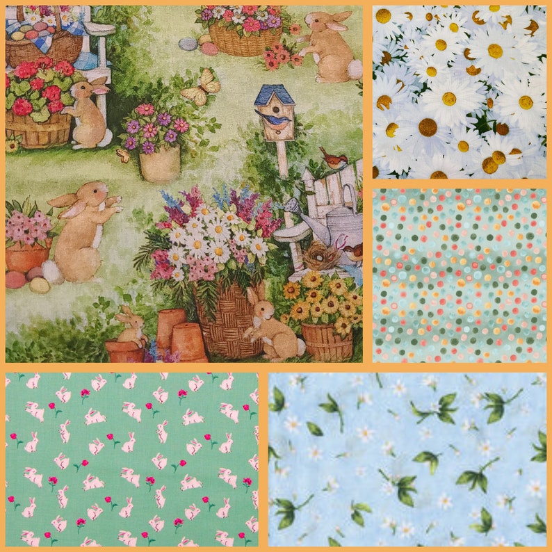 Susan Winget Bunnies Scenic Easter Cotton Fabric 100% Cotton - Etsy