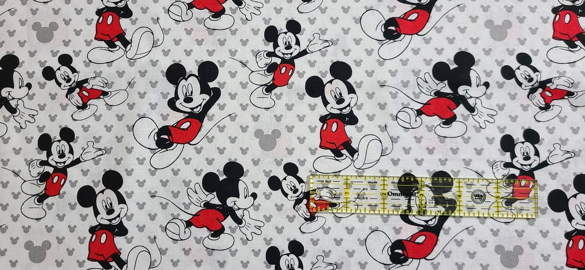 Disney Mickey Mouse Cotton Fabric Totally Mickey Toss FQ Half - Etsy