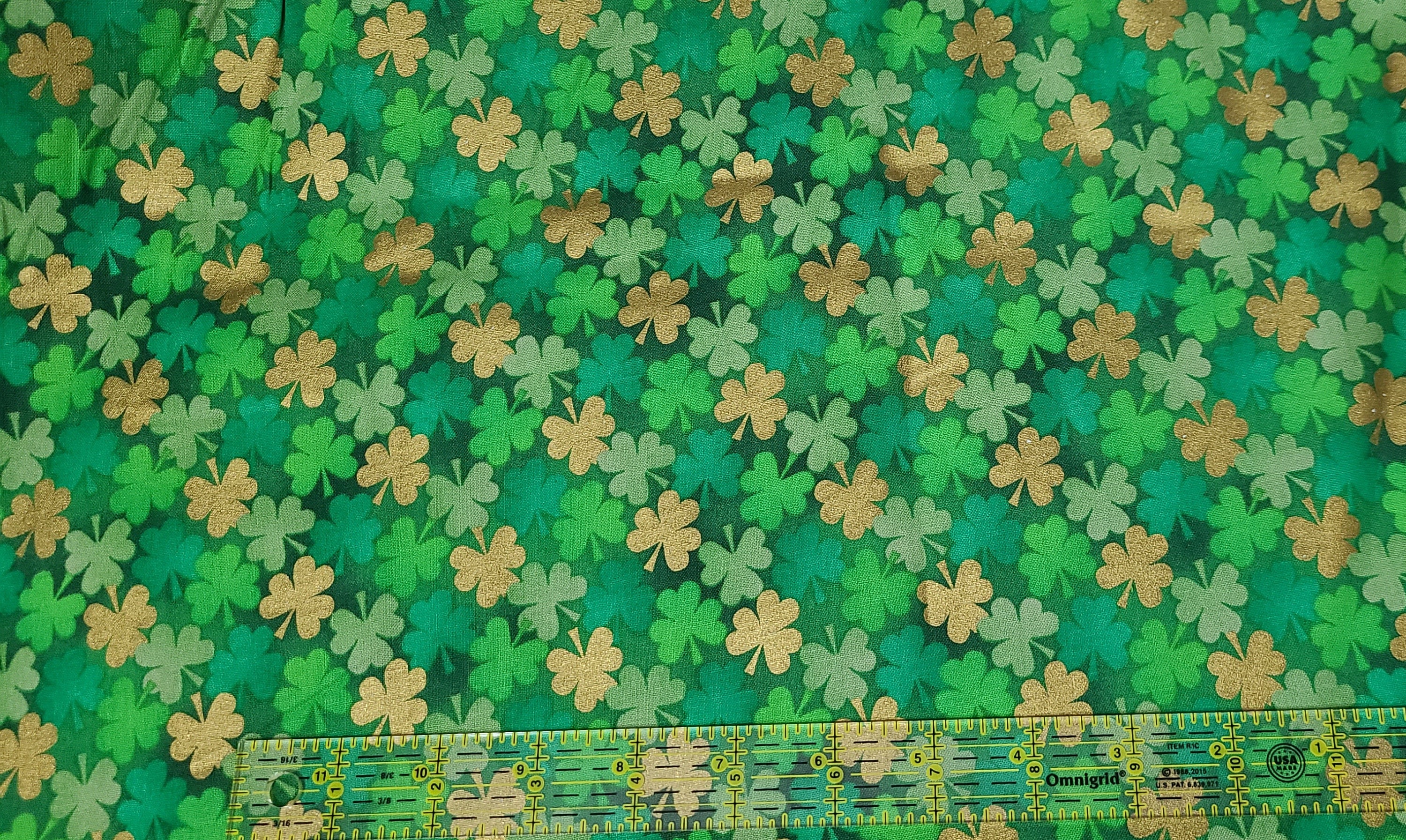 Shamrock St. Patricks Day Cotton Fabric By the Yard | Etsy