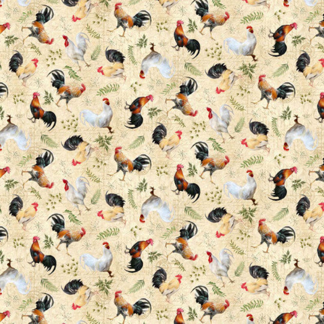 Break of Dawn Tossed Chickens and Roosters From Blank Quilting 2604-35 ...