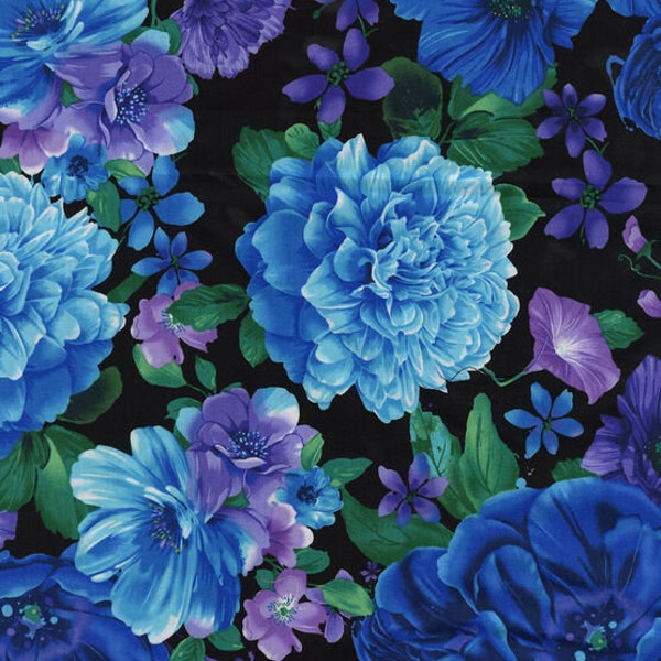 Purple Floral Fabric - Etsy