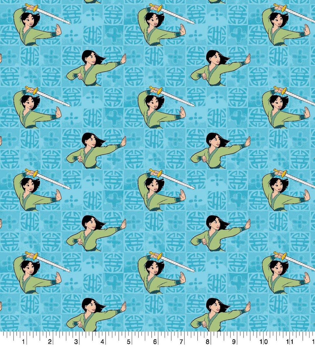 Disney Mulan Action Cotton Fabric FQ, Half Yard - Etsy