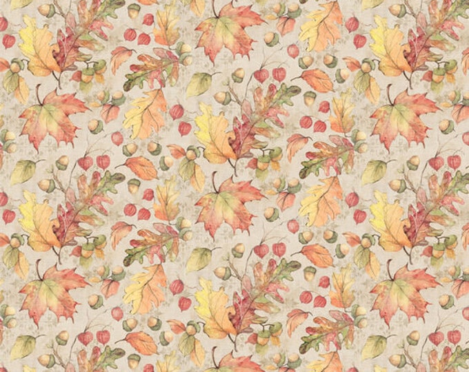 Susan Winget Fall Acorns Cotton Fabric Fall Theme 100% Cotton - Etsy