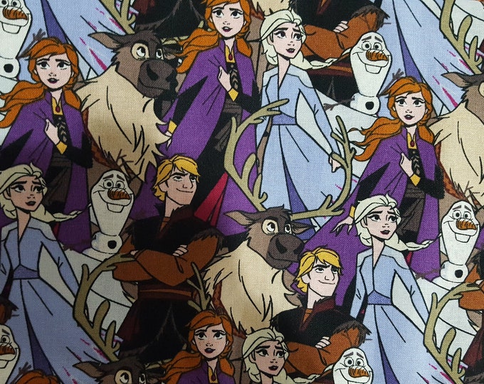 Disney Frozen Friends Packed Clearance Cotton Fabric FQ Half Yard One ...