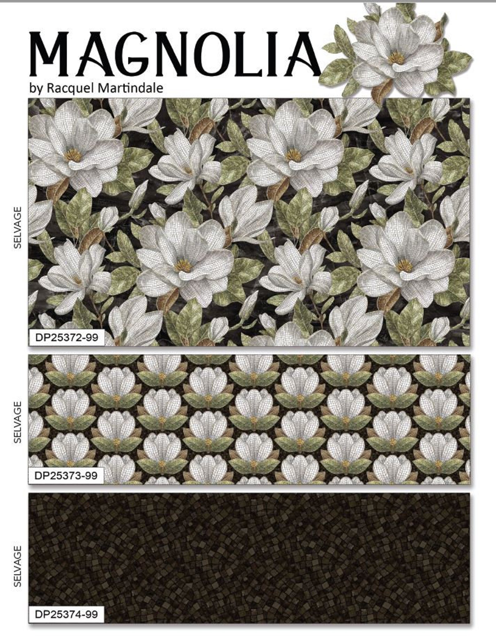 Northcott Magnolia Mosaic Digital DP25372-91 100% Cotton Fabric - Etsy