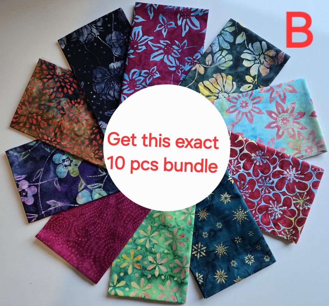 Batik 10 Fat Quarters Bundle NO Duplicates Assorted Quilting Batik ...
