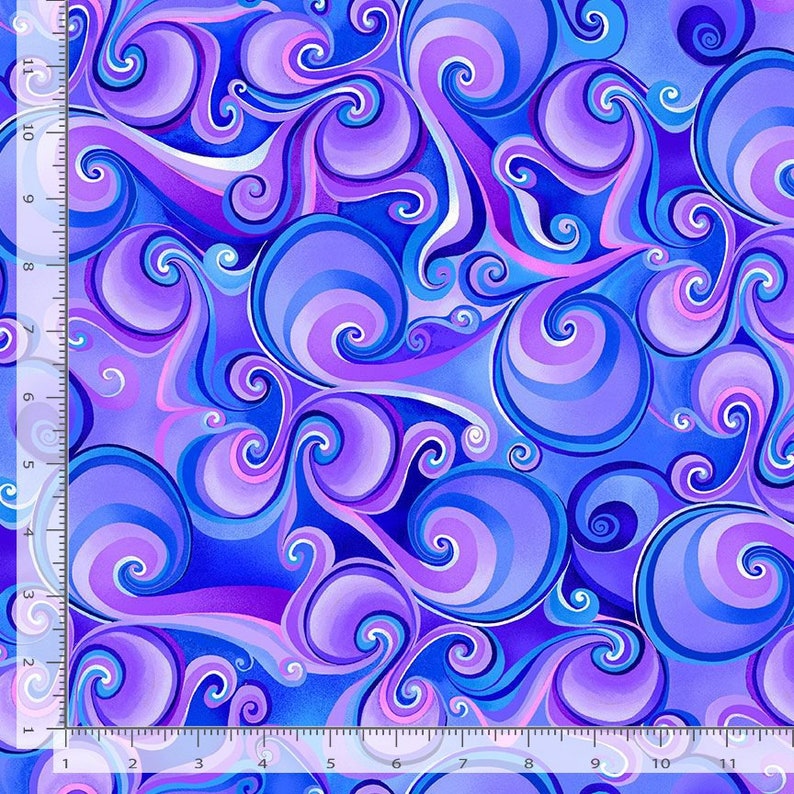 Timeless Treasures Hydrangea Swirls Pattern Swirl-cd1970 Purple 100% ...