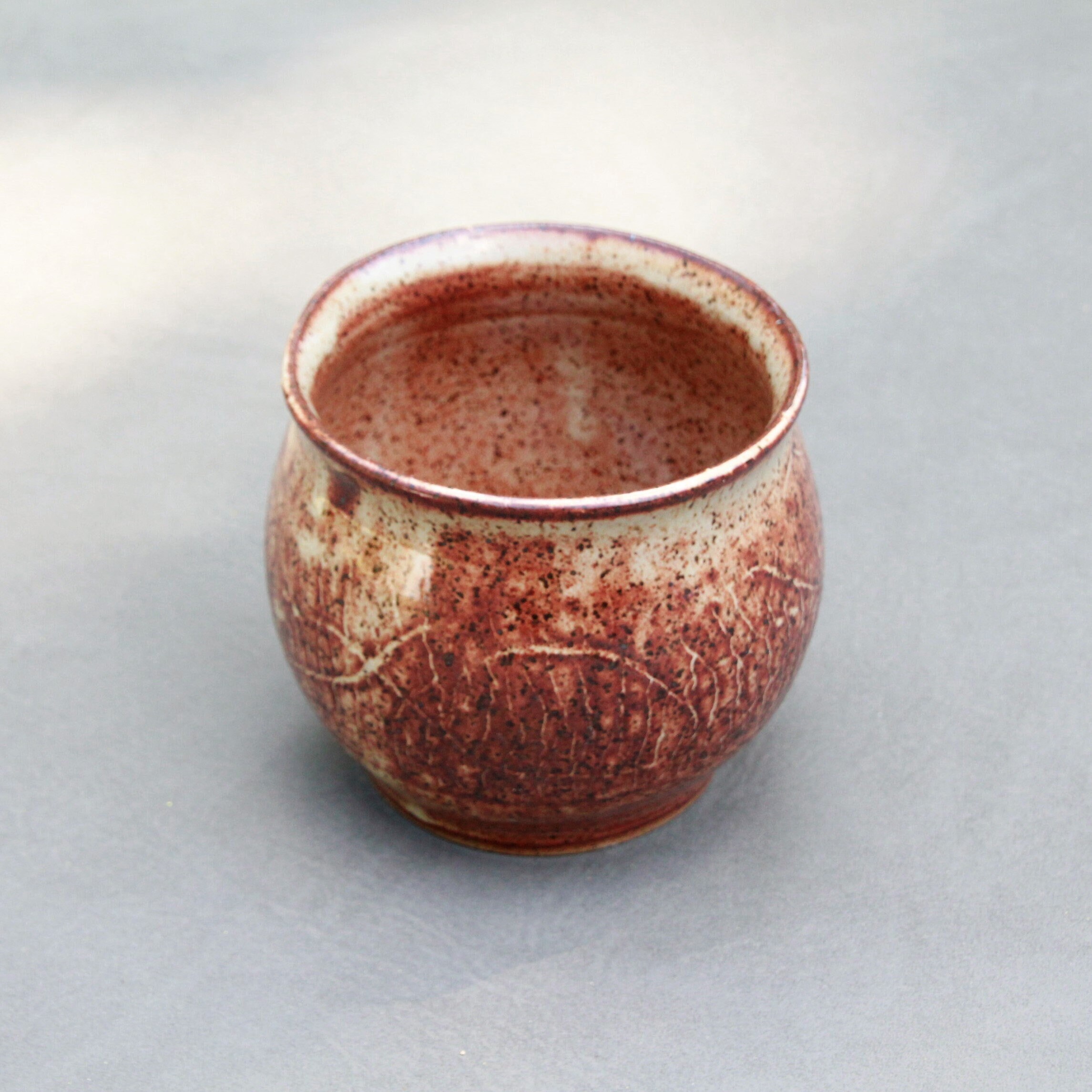Ceramic Cream Rust Bowl Planter Wine Chiller - Etsy