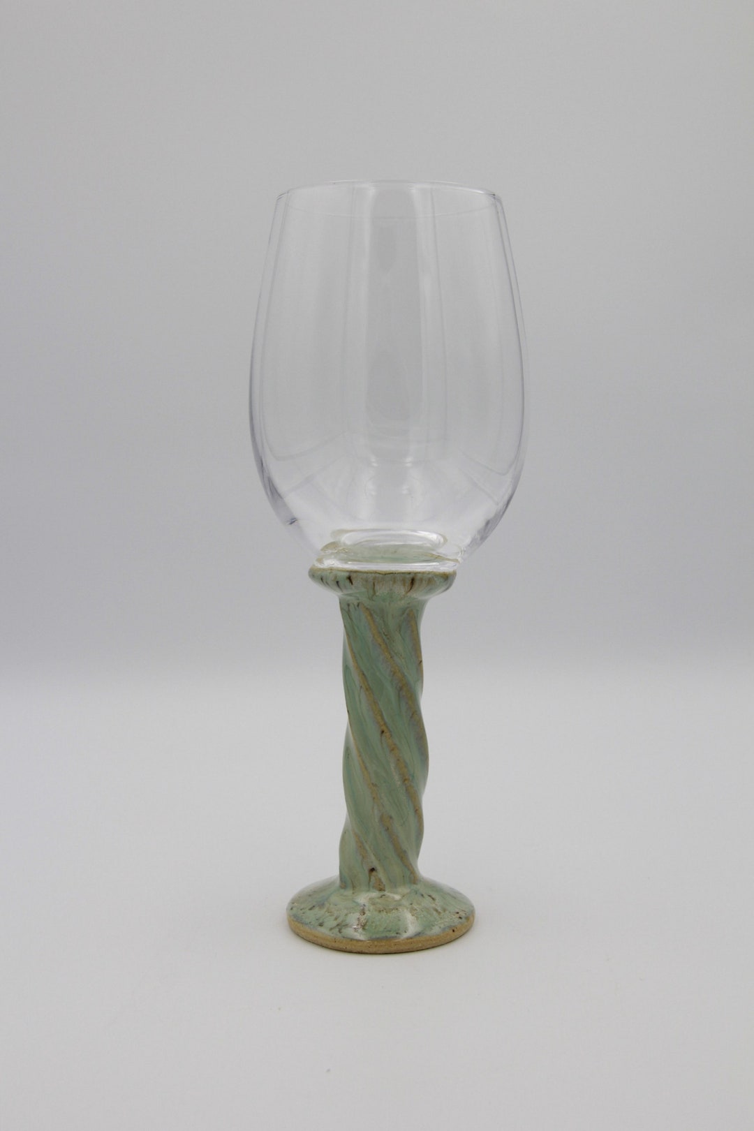 Large Drink Goblets With Ceramic Stem and Crystal Glass - Etsy