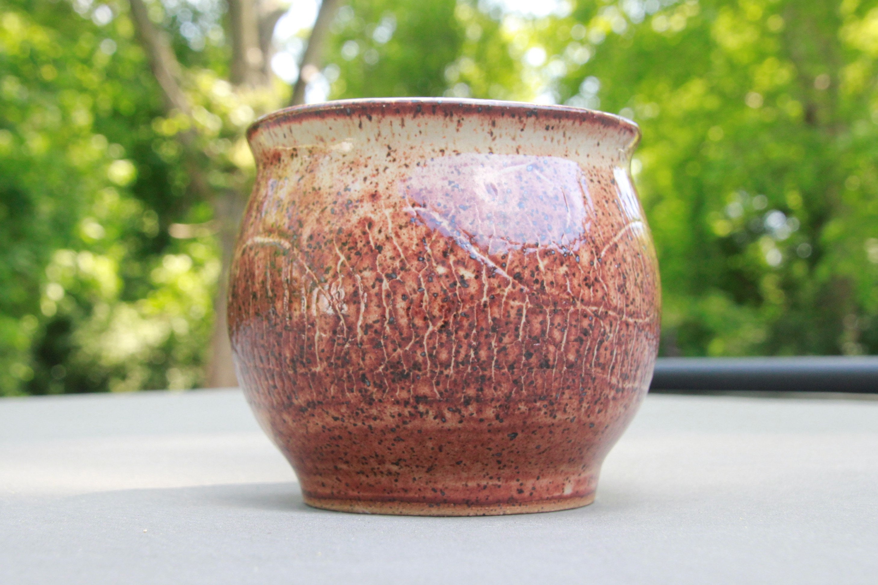 Ceramic Cream Rust Bowl Planter Wine Chiller - Etsy