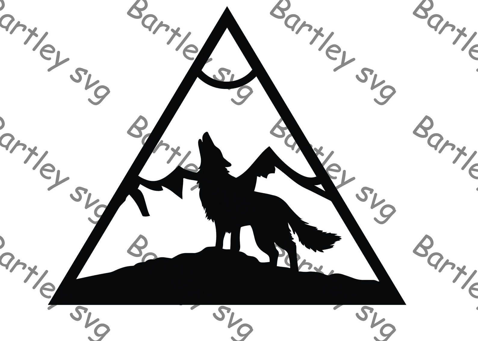 Wolf SVG Wolf Triangle SVG - Etsy