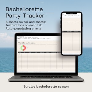 Bachelorette Party Spreadsheet & Tracker. Digital Download for Excel ...