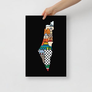 I Love Palestine My Homeland Middle Eastern Wall Art Palestinian Map ...