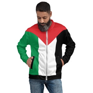 Palestinian Flag Bomber Jacket Free Palestine Unisex Zipper Sweatshirt ...