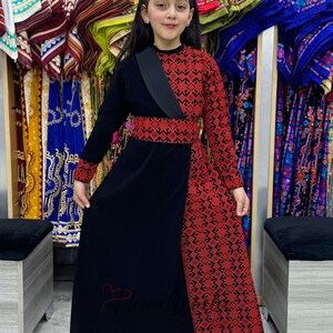 Malak Tatreez Girls Eid Dress, Palestinian Jordanian Embroidery Art ...