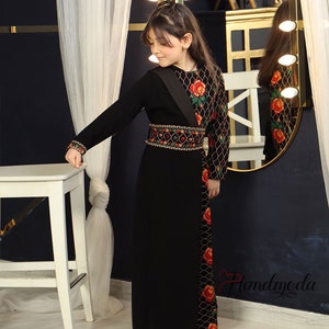Malak Tatreez Girls Eid Dress, Palestinian Jordanian Embroidery Art ...