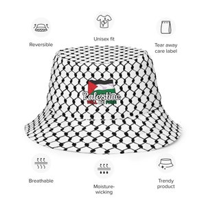 Palestinian Kufiya Pattern Reversible Bucket Hat, Custom Palestine ...