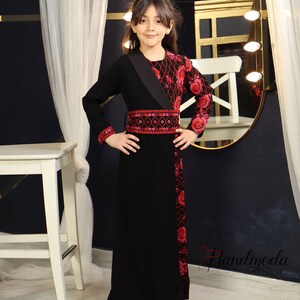 Malak Tatreez Girls Eid Dress, Palestinian Jordanian Embroidery Art ...