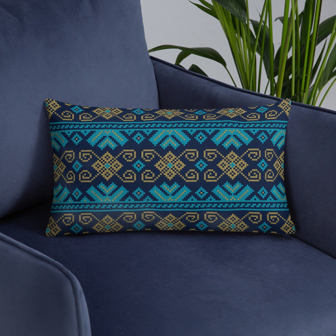 Palestinian Embroidery Pattern Custom Throw Pillow Palestine Arab ...