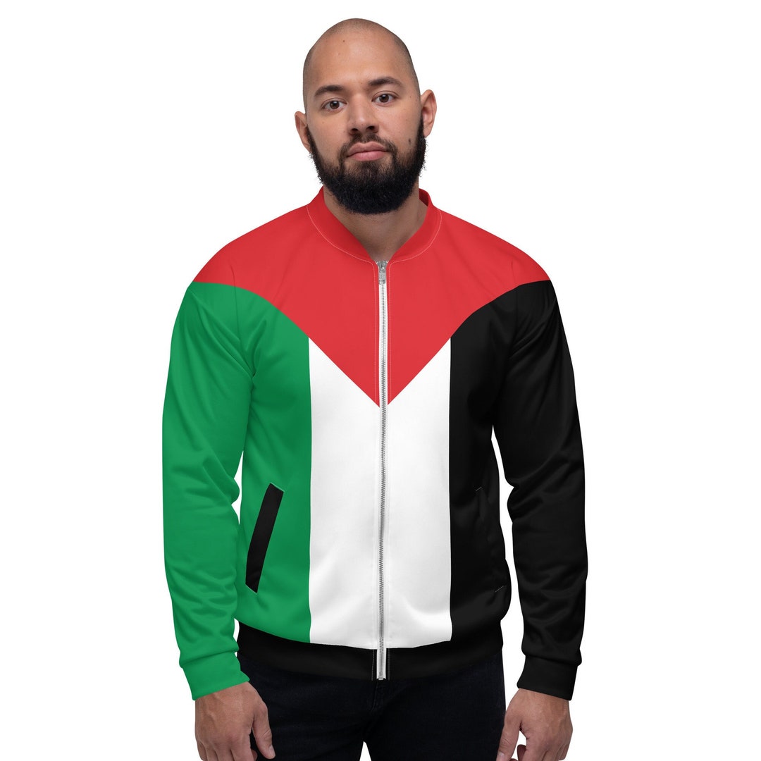 Palestinian Flag Bomber Jacket Free Palestine Unisex Zipper Sweatshirt ...