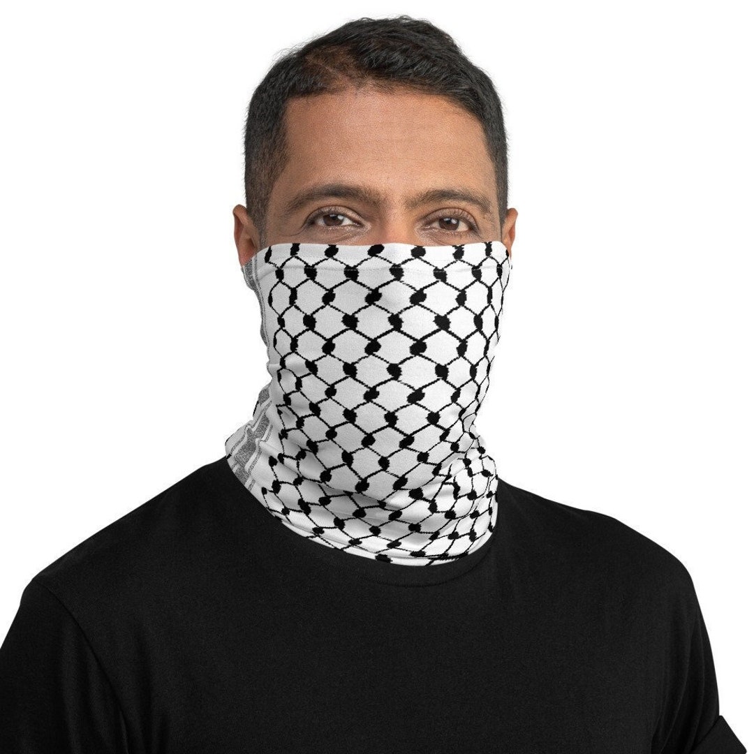 Palestinian Arabic Kufiya Personalized Neck Gaiter, Traditional Hatta ...