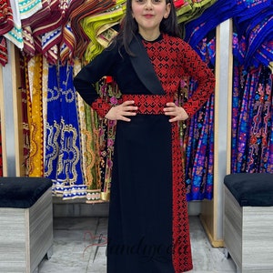Malak Tatreez Girls Eid Dress, Palestinian Jordanian Embroidery Art ...