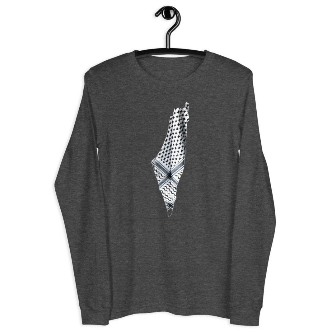 Palestine Kufiya Map Long Sleeve Shirt – Traditional Keffiyeh Pattern ...