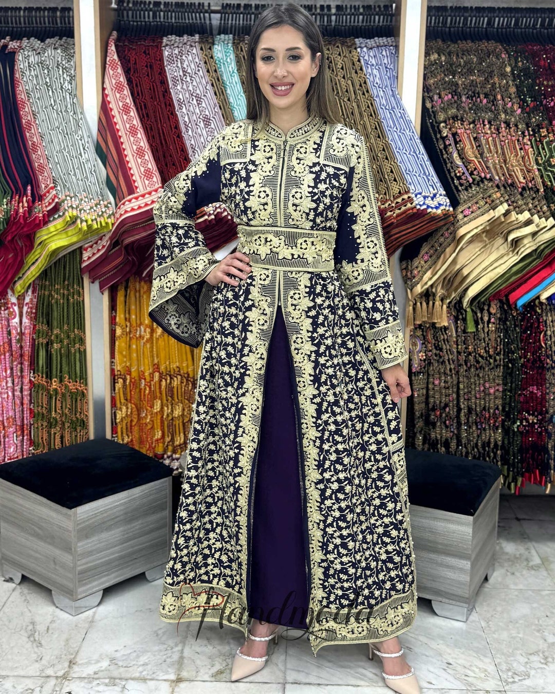 Palestinian Jordanian Tatreez Long Maxi Dress Cross Stitching Art Arab ...