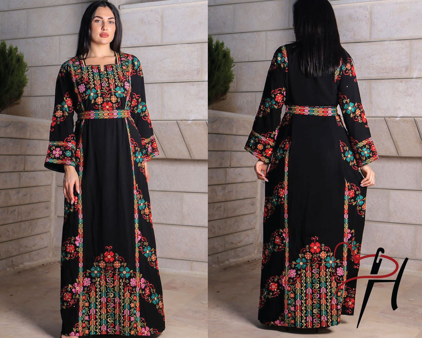 Floria Palestinian Jordanian Embroidered New Design Abaya Maxi - Etsy
