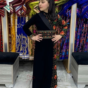 Malak Tatreez Girls Eid Dress, Palestinian Jordanian Embroidery Art ...