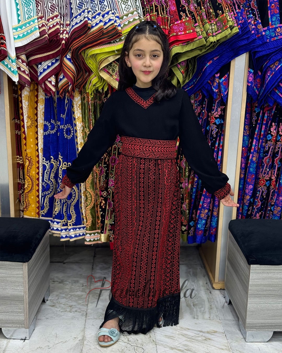 Malak Tatreez Girls Eid Dress, Palestinian Jordanian Embroidery Art ...
