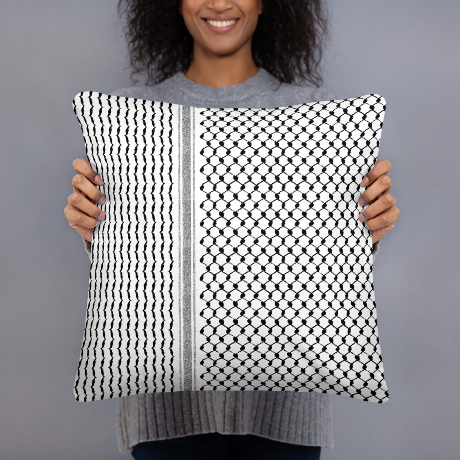 Palestinian Arabic Kufiya Pattern Customized Throw Pillow - Etsy