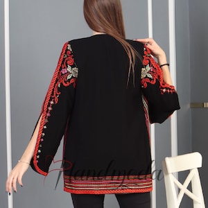 Palestinian Embroidered Blazer: Traditional Tatreez Art Jacket, جاكيت ...