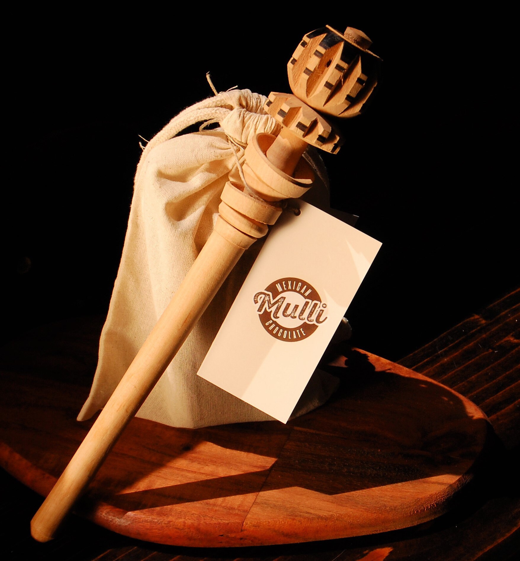 Mulli Mexican Chocolate Imported From Oaxaca 500 Gr 17.6 Oz and Wooden ...