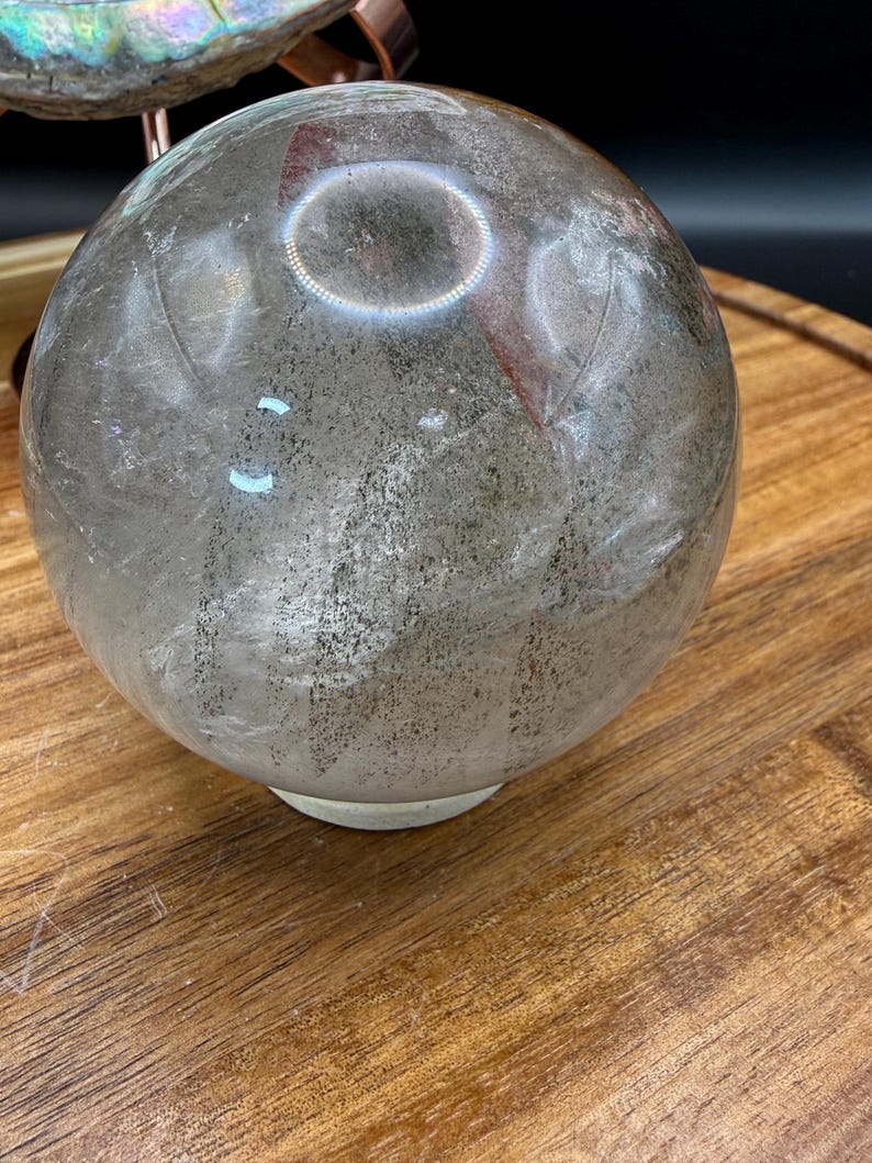 Garden Quartz Sphere, Lodolite Crystal Ball 70.2mm 482g Fae Decor ...